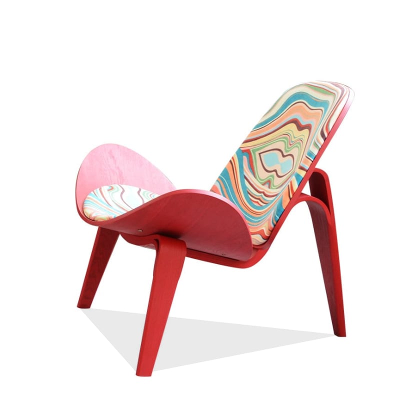 MP Shell Chair - Classic Lounge Chair | Reading Chair in Fabric - Lips ...