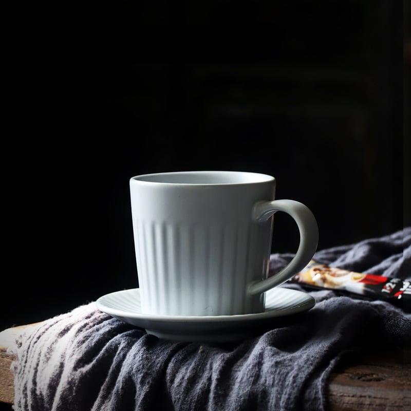 ANJI V- Ceramic Classic Coffee Cup & Saucer Set | Gourd Mug Set – Moku Park