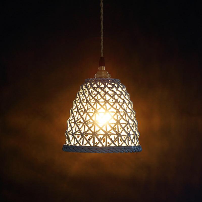 YUKO｜Japanese Style Ceramic Hollow Pendant Light – Moku Park